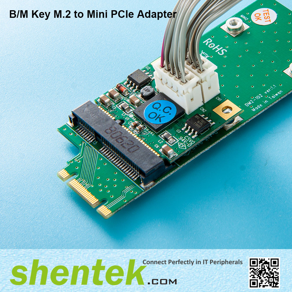 B M Key M 2 To Mini PCIe Card Adapter Shentek Card